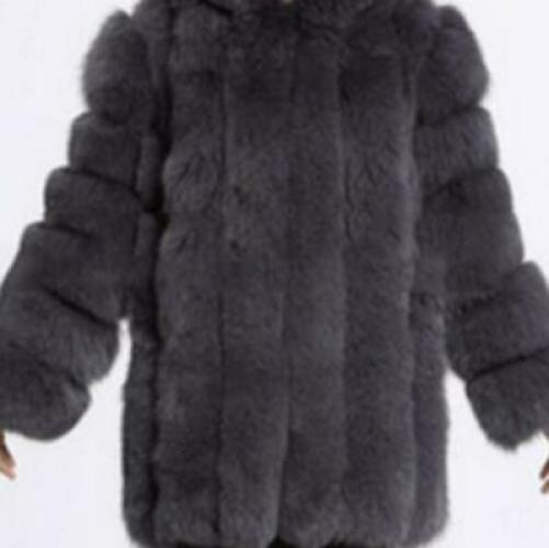 New Women's Faux Fox Fur Coat Jacket Outwear Parka Coat Casual Slim Fit ...
