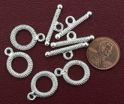 FOUR 15mm STERLING PLATED ROUND ROPE TOGGLE CLASPS AF8 | eBay
