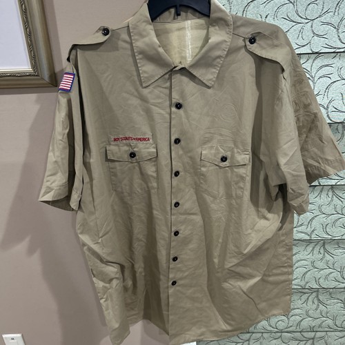 Boy Scout BSA UNIFORM SHIRT Men’s 4XL Extra Large Short Sleeve Tan D65 ...