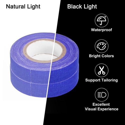 2Rolls 0.6inch x 32.8feet Neon Gaffers Cloth Tape Glow in the Dark Tape ...