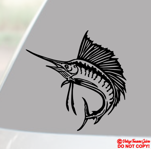 SAILFISH Vinyl Decal Sticker Car Truck Window Wall Bumper FISH FISHING ...