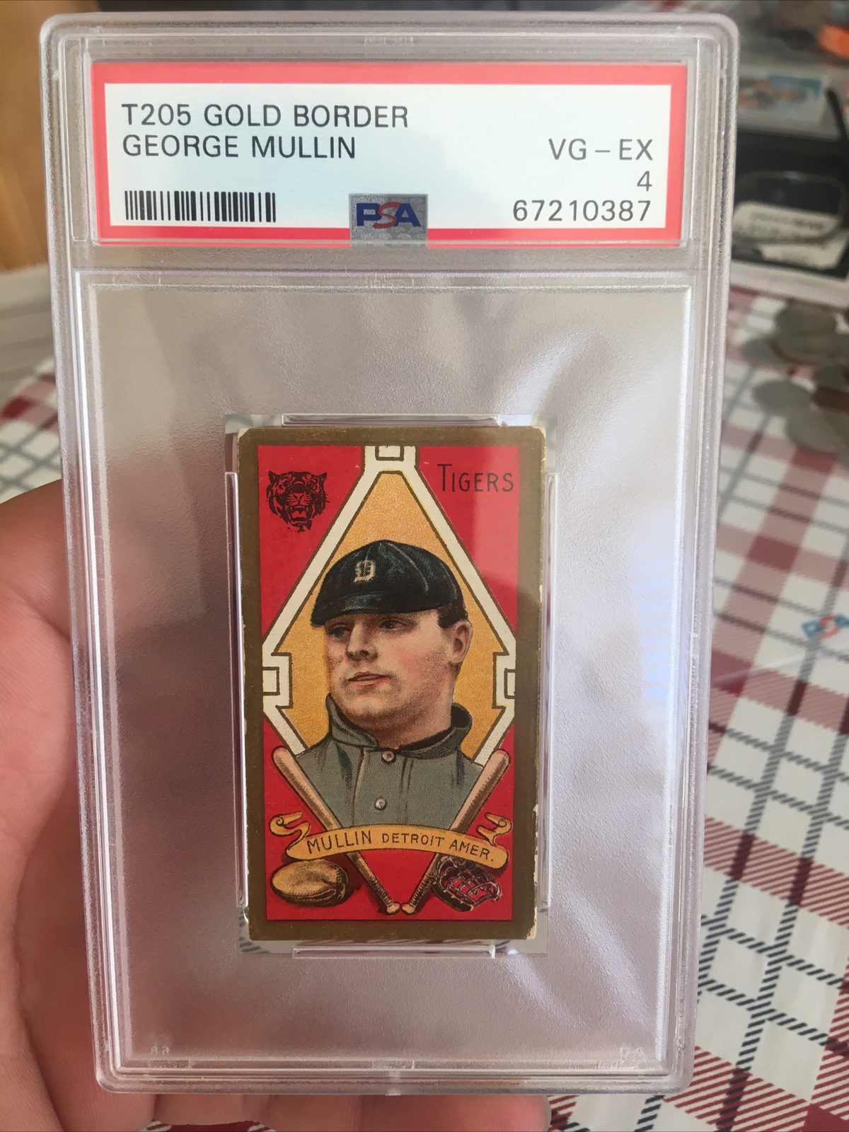 T205 Gold Border George Mullin PSA VG-EX 4 Sweet Caporal Detroit Tigers ...