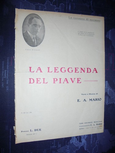 Mario E.A.; LA LEGGENDA DEL PIAVE ; Edit. E.A: Mario 1918 | eBay