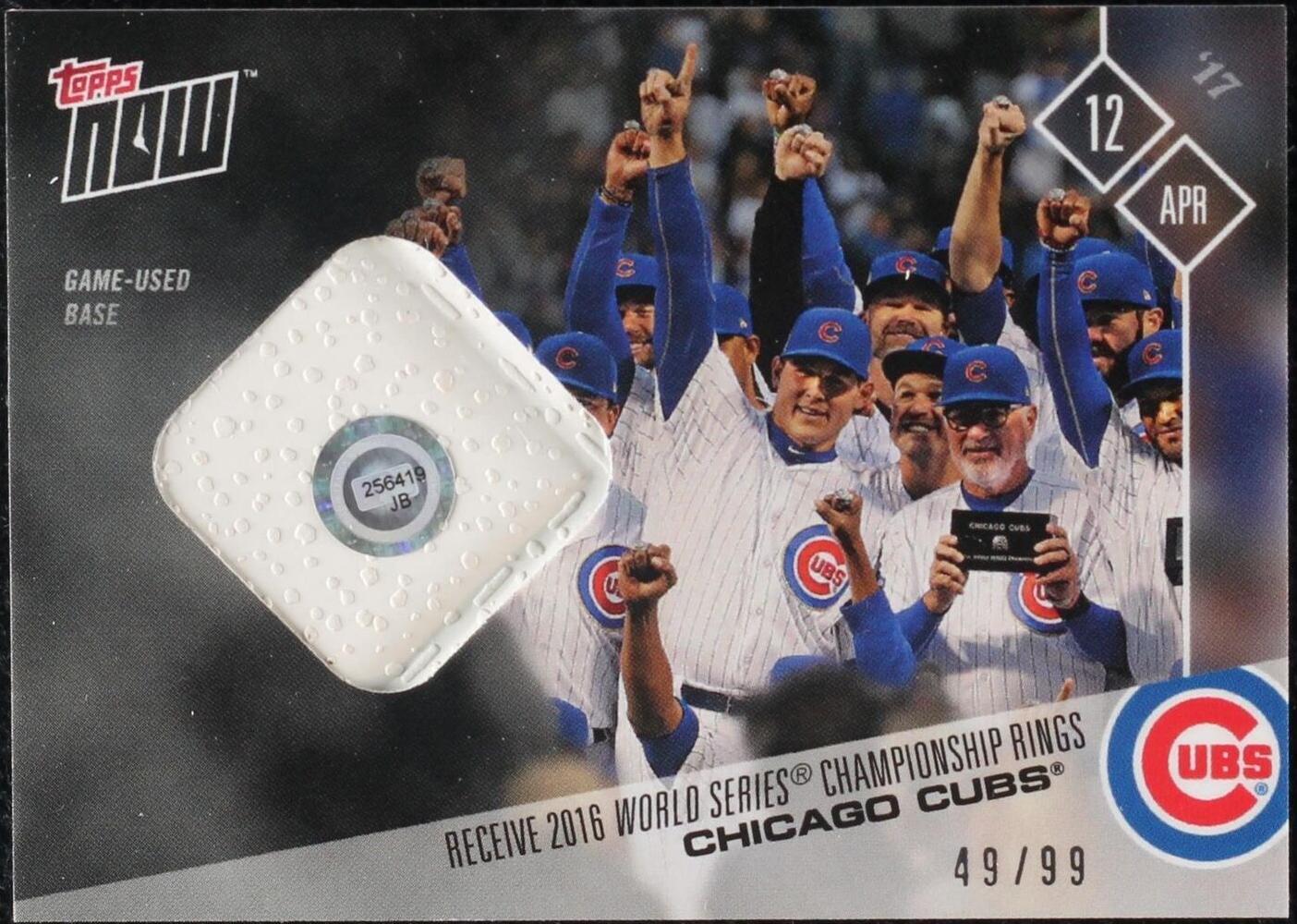 2017 Topps Now - Chicago Cubs #40A Base Relics /99 (MEM) for sale ...
