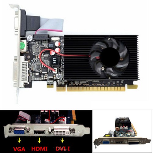 1x Computer Graphics Card For GT730 2GB 64Bit DDR3 DVI VGA PCI-E Game ...