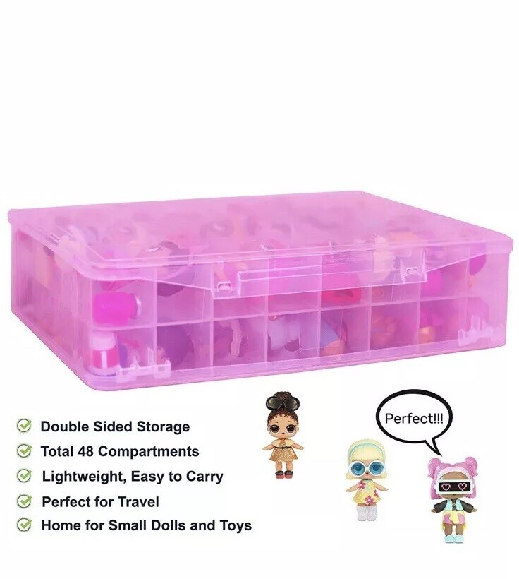 Used LOL Doll Storage Organizer Carrying Case 48 Slots Hotweels Lego ...