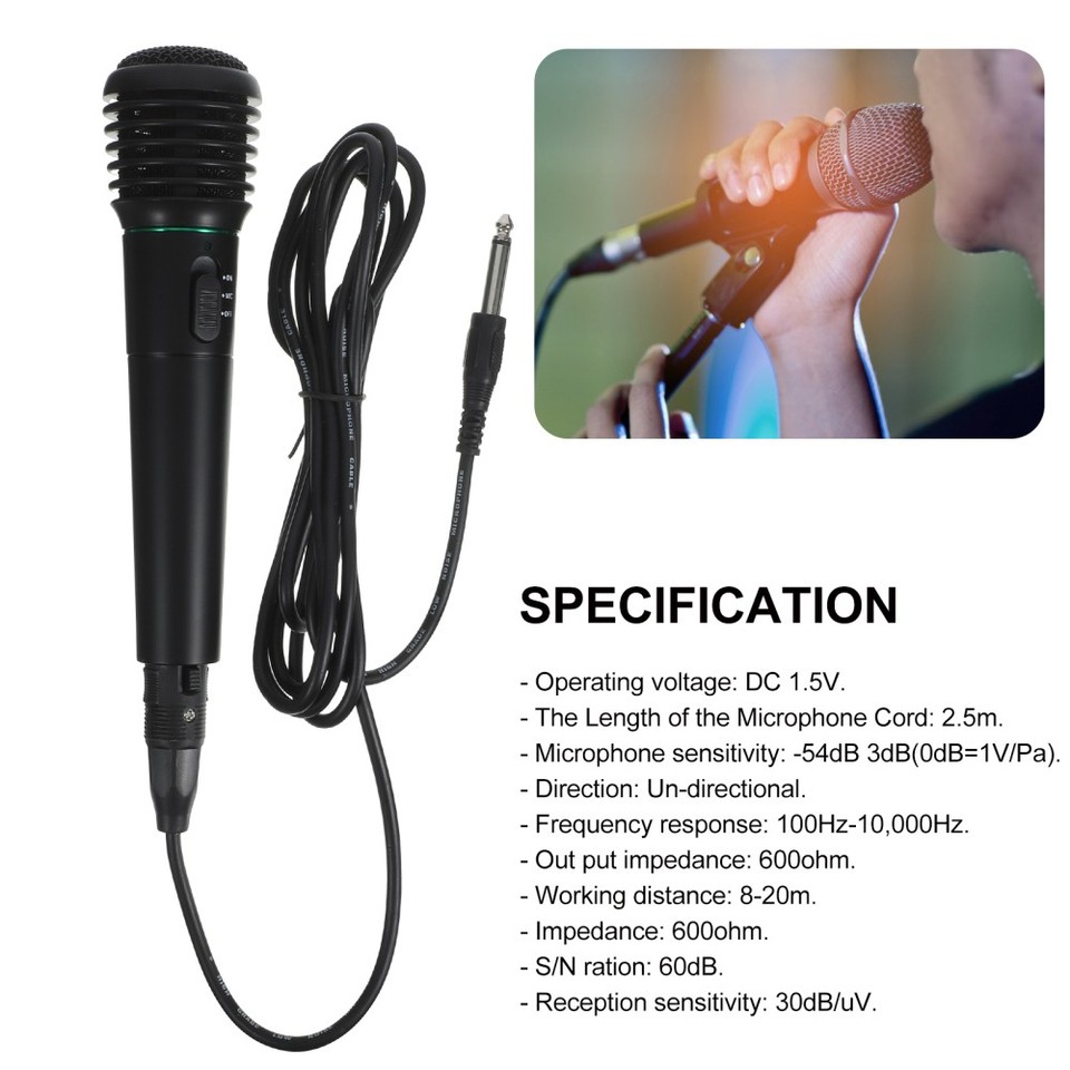 Handheld Dual Microphone Wireless and Wired Karaoke System for Singing ...