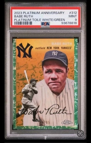 2023 Topps Chrome Babe Ruth SP Platinum Green Toile Refractor #/99 MINT ...