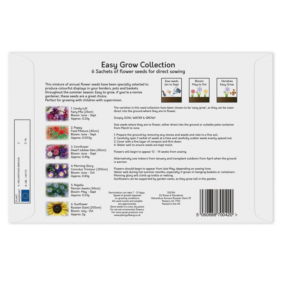 Flower Seeds UK | 24 Varieties | 3100 Seeds | Gardening Gifts Women ...