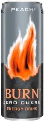 NEW BURN ZERO PEACH- 250 ML CAN - FRUIT PEACH ENERGY DRINK - ZERO SUGAR ...