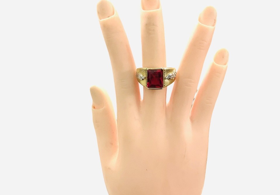 14k Gold Vintage Men’s Ruby Ring Size11 | eBay