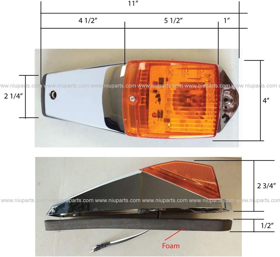 Grakon 5000 Style Cab Marker Indicator Light Amber/Amber | 5pcs | LED ...
