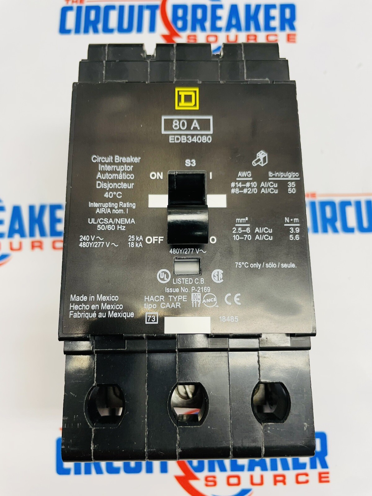 EDB34080 80 Amps Square D EDB 3 Pole New Takeout | eBay