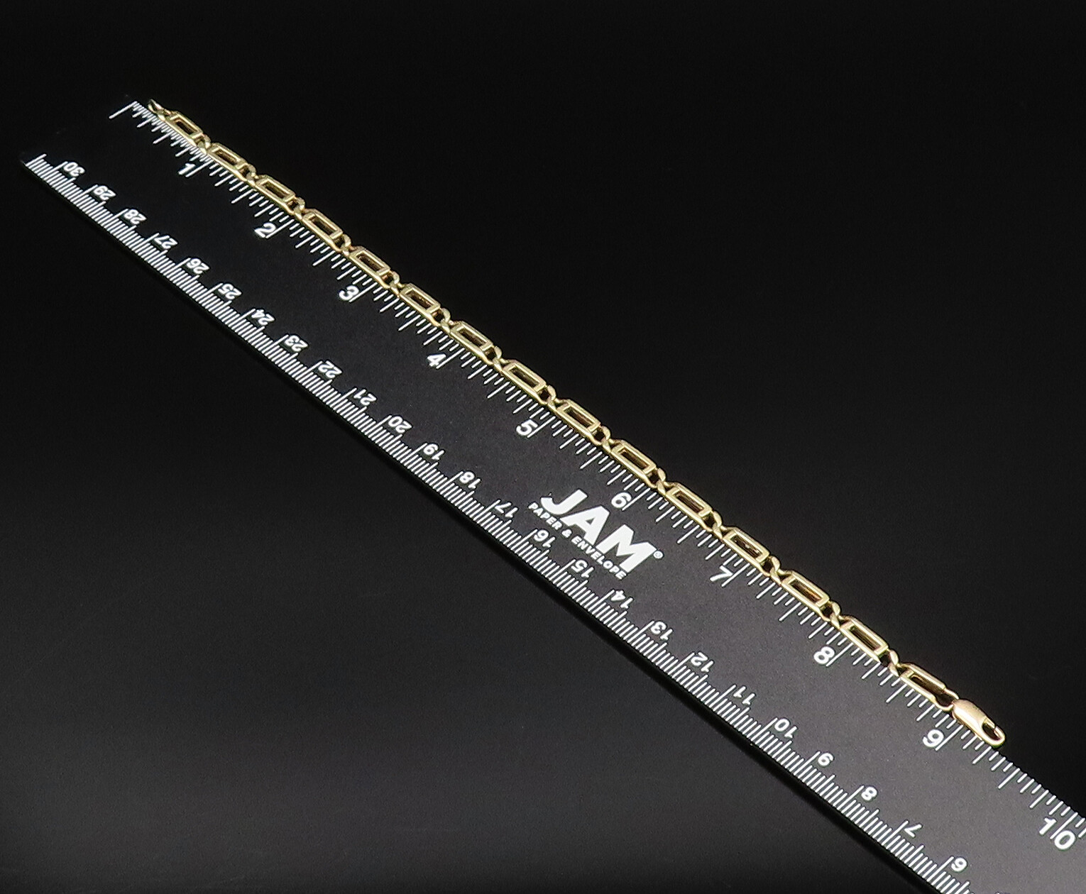 14K GOLD Vintage Precious Open Rectangle Link Bracelet GBR057 | eBay