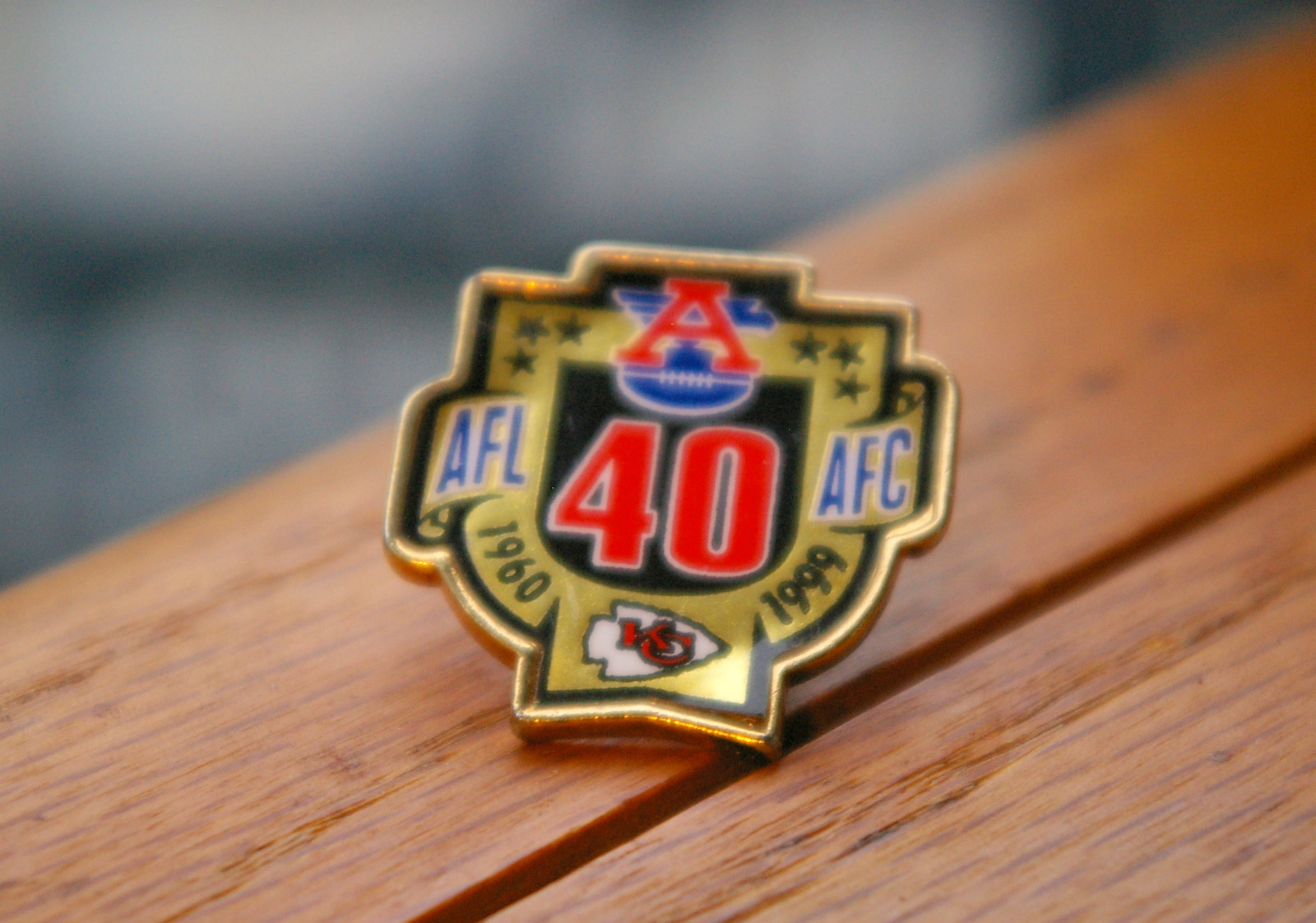 Football A AFL AFC 1960 1999 KC Logo Gold Tone Metal Enamel Pin Sticker ...