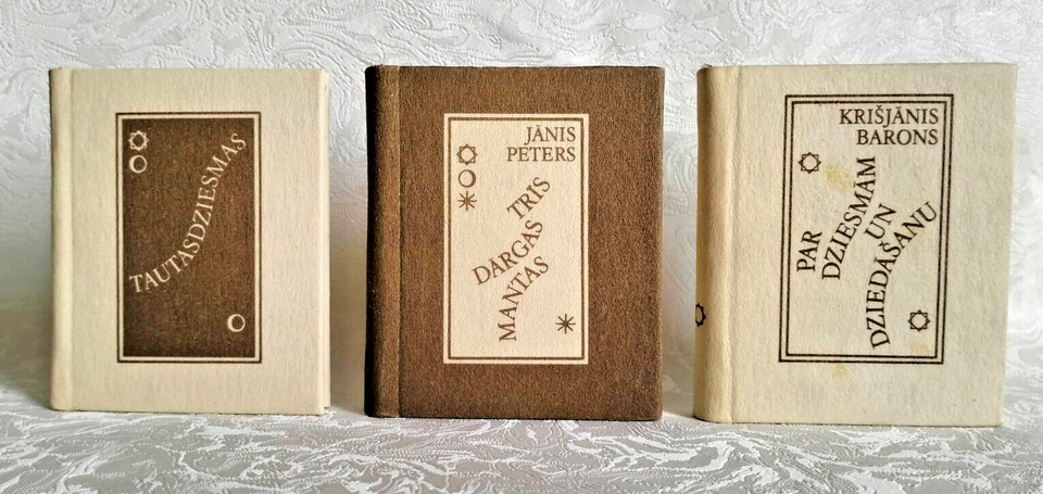 3 Mini Book poetry in Latvian Russian English Folk Songs Janis Peters K ...