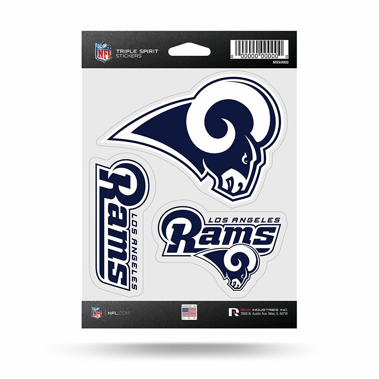 NFL Los Angeles Rams Triple Sticker Multi Decal Spirit Sheet Auto Home ...