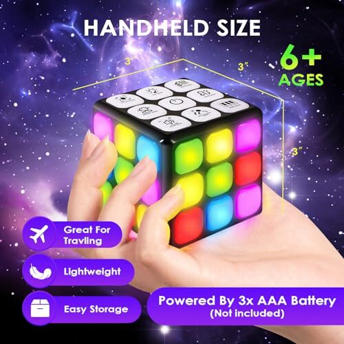 Light Up Cube Toy Electronic Handheld Games | 7 Brain & Memory Games ...