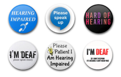 25MM / 1" BUTTON BADGES X6 DEAF AWARENESS | eBay UK