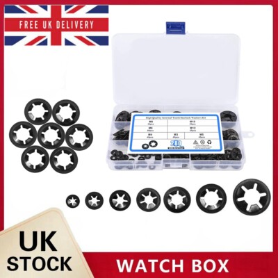 260x Starlock Washers For Shaft Retaining Push On Clips 3-12mm Spring ...