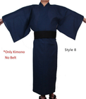 Japanese traditional samurai kimono men's yukata bathrobe robe cotton ...