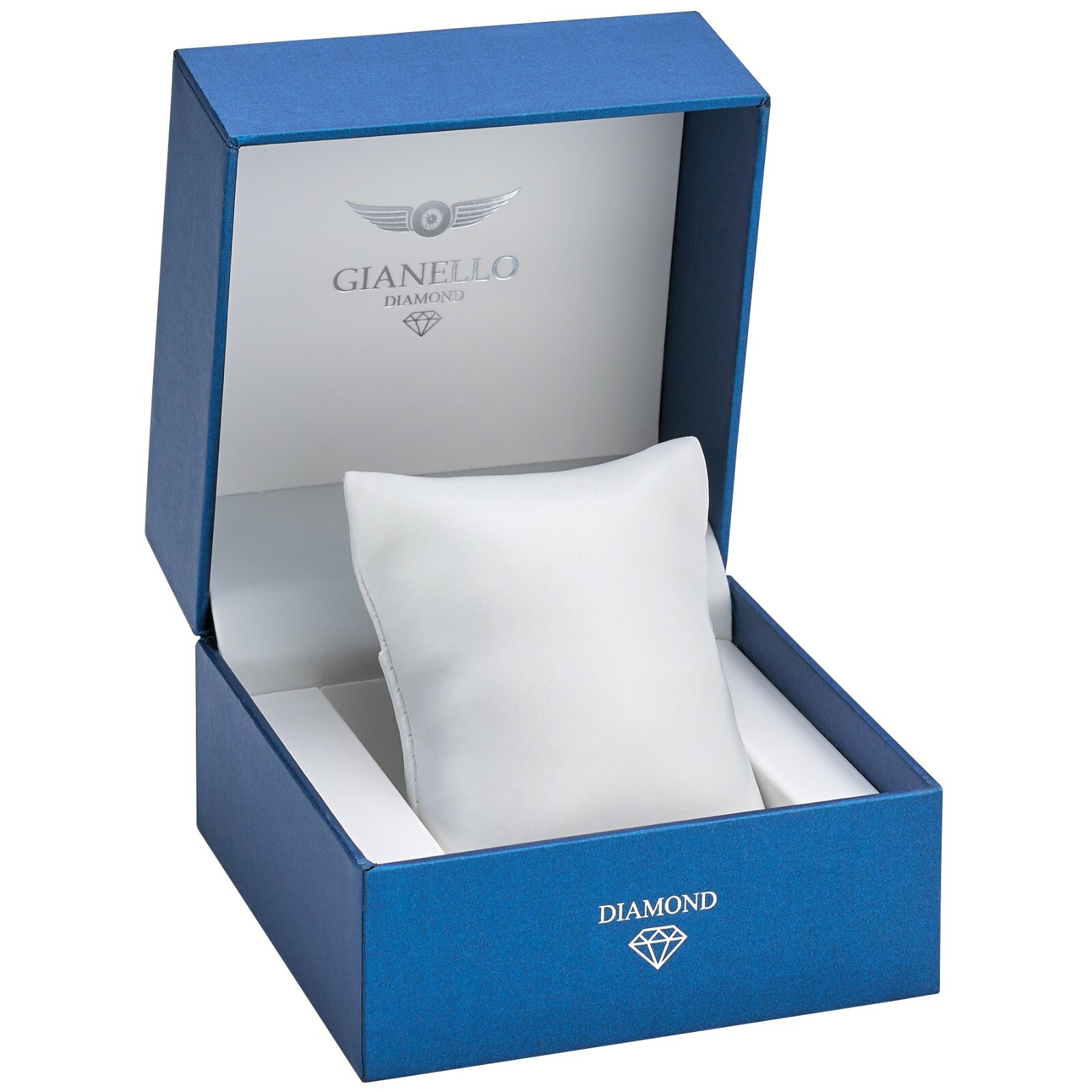 Gianello Men' Genuine Diamond Dial 45mm Tank Case Stainless Steel ...