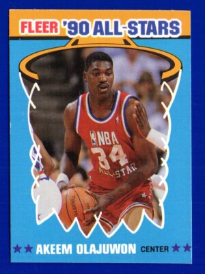 AKEEM OLAJUWON rockets 1990-91 FLEER #3 EXMINT NICE CORNERS NO CREASES ...