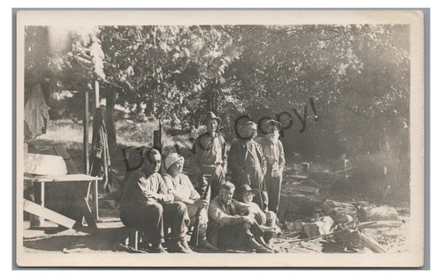 RPPC Hunting Camp Men with Gun Rifle Vintage Real Photo Postcard | eBay