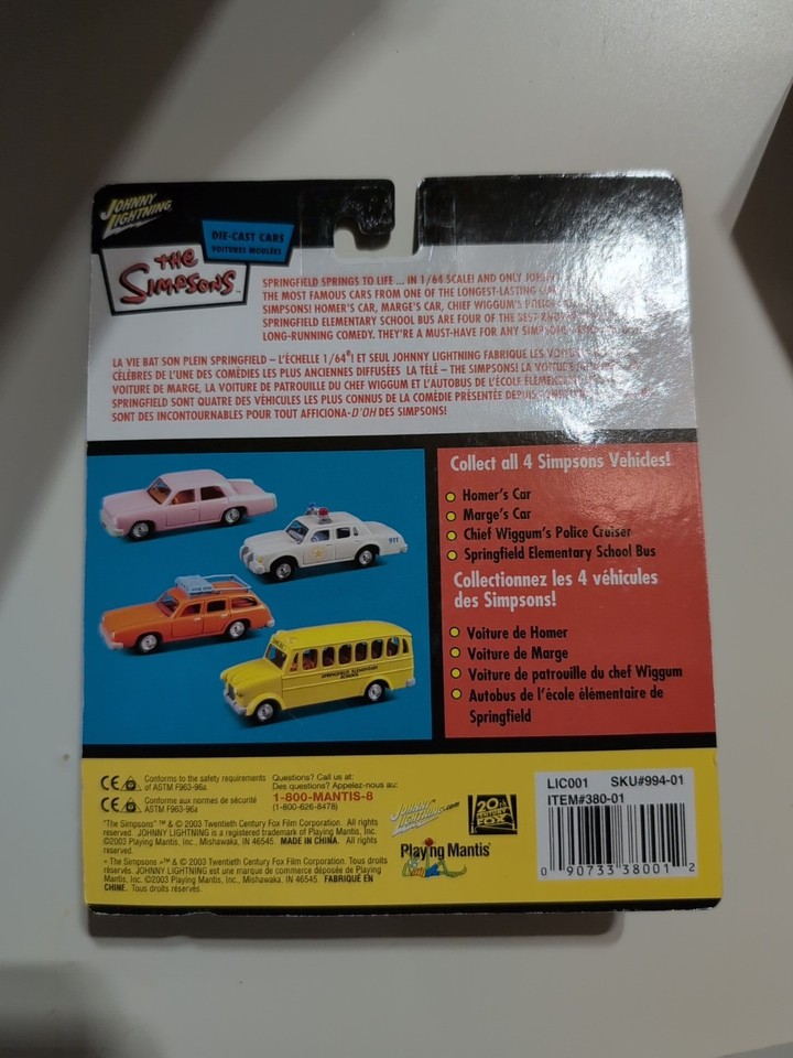 Johnny Lightning Diecast, Simpsons Springfield Elementary School Bus ...