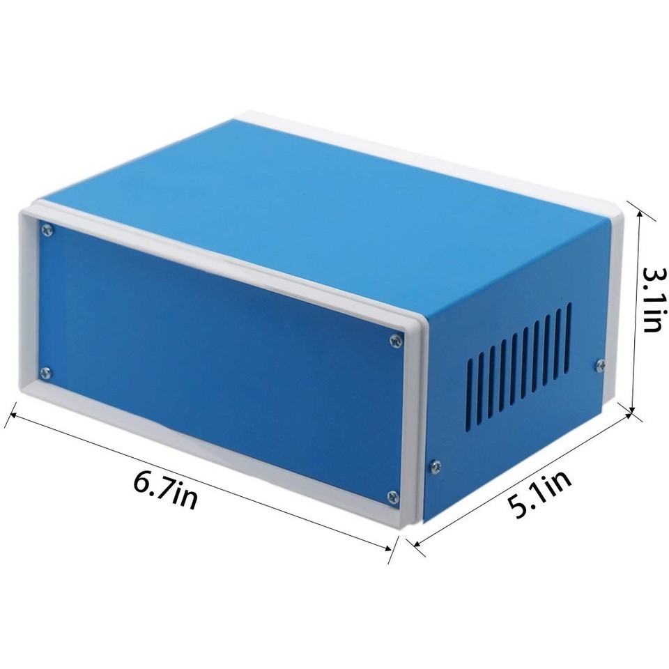 Electronic Enclosures Blue Metal Enclosure Project Case DIY Box ...