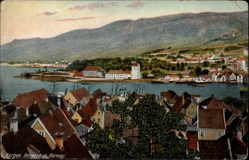 Bergen Bergenhus Norway view vintage postcard z768 | eBay