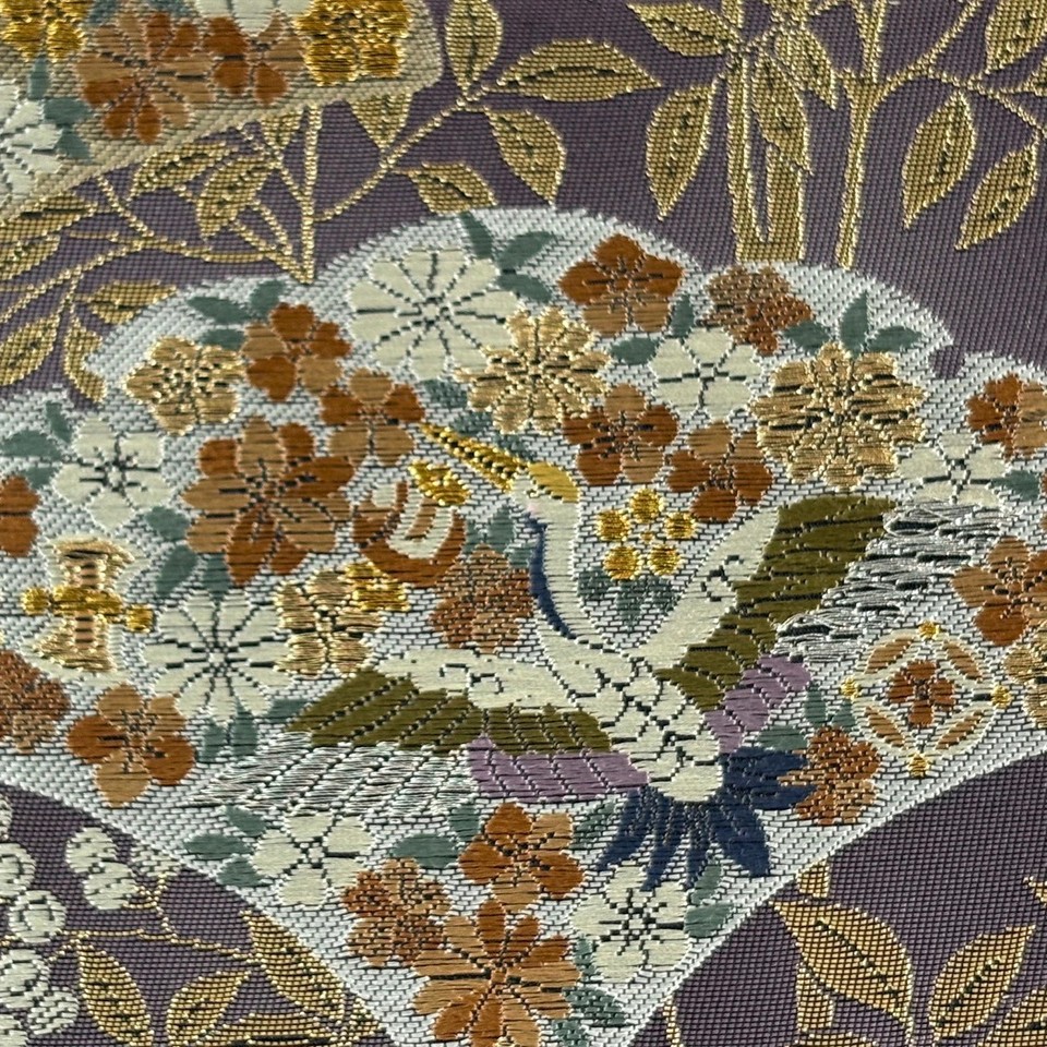 Obi Good ConditionFUKURO OBI Excellent Product Flower Bird Pine Gold ...