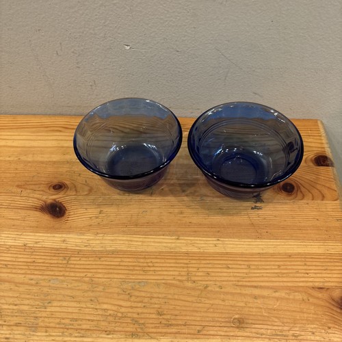 Vintage PYREX 463 Cobalt Blue Glass Custard Cups Fruit Bowls Set of 2 ...
