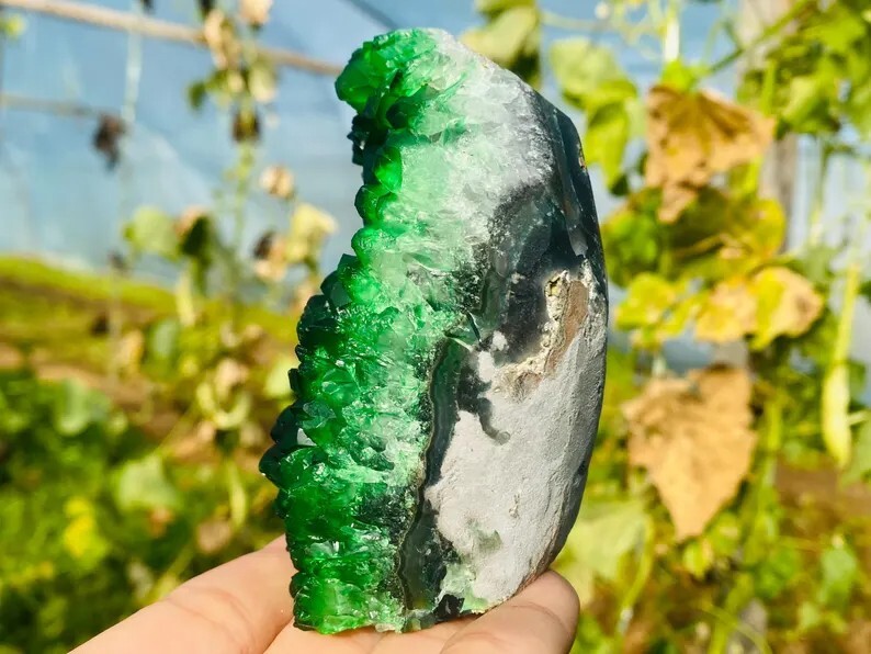 Rare Find 300g+ Large Green Quartz Crystal Cluster Vug Geode Specimen ...