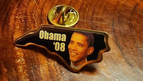 2008 BARACK OBAMA NORTH CAROLINA*STATE PRESIDENTIAL CAMPAIGN*LAPEL PIN ...