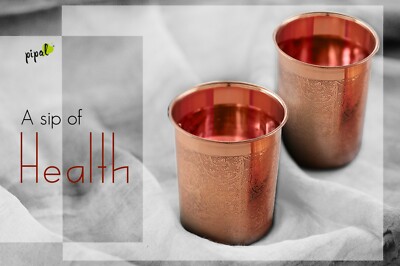 NEW ARRIVAL: Pipal Pure Copper Bliss 8PC Glass + Coster Set - CARVING ...