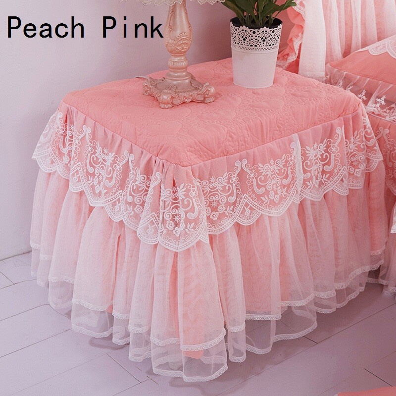 1X Lace Ruffle Dust Cover Bedside Table Small Desk Protector Princess ...