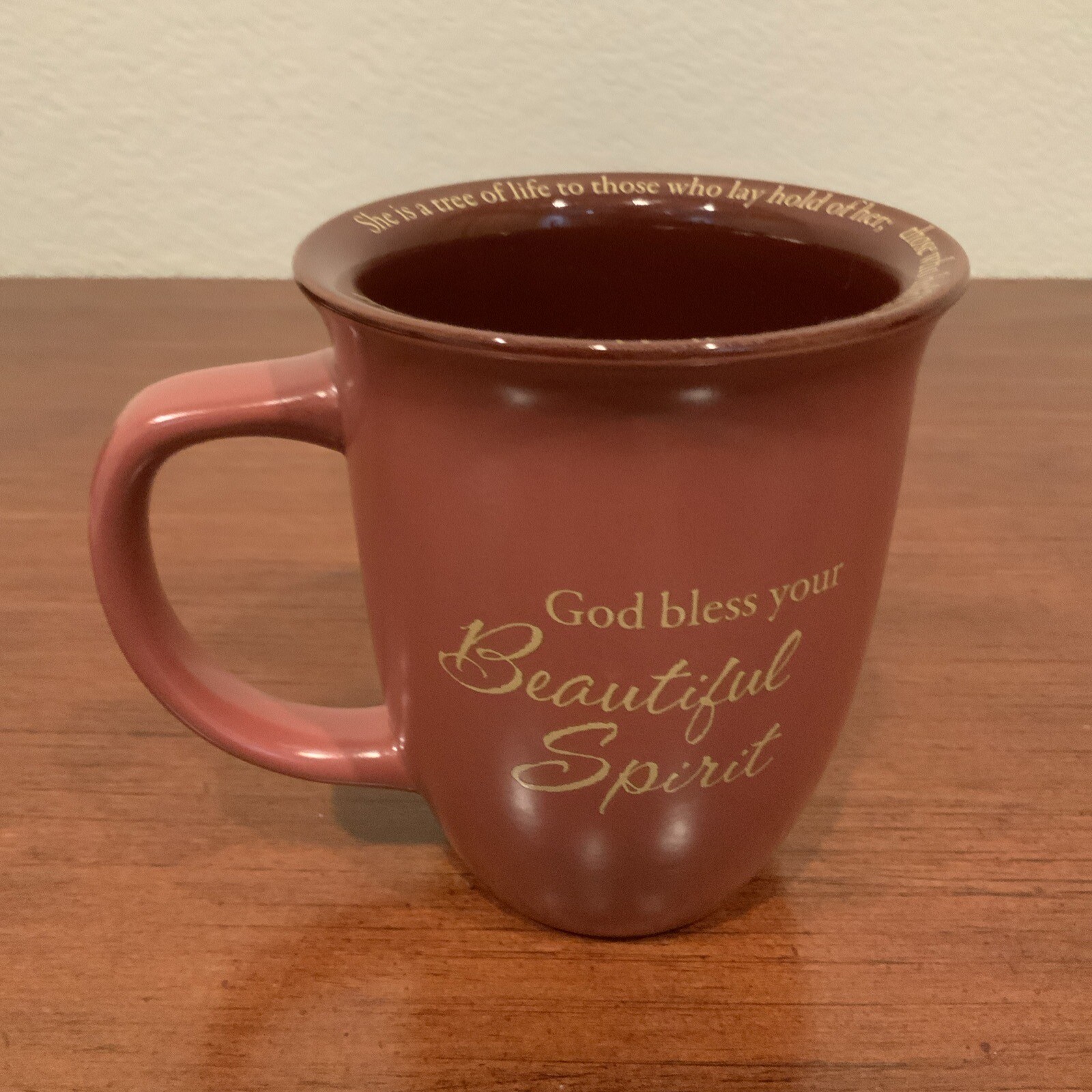 Abbey Press "God Bless Your Beautiful Spirit" Mug Proverbs 3:18 Ceramic ...