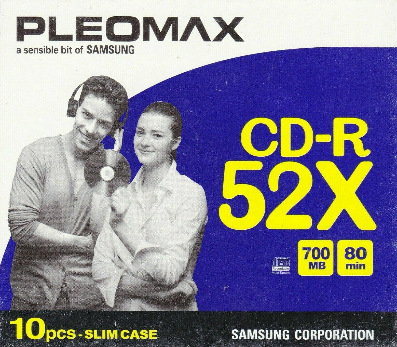 SAMSUNG PLEOMAX CD-R 700MB 52X 80 MIN Slim Case Jewel 10 pcs blank | eBay