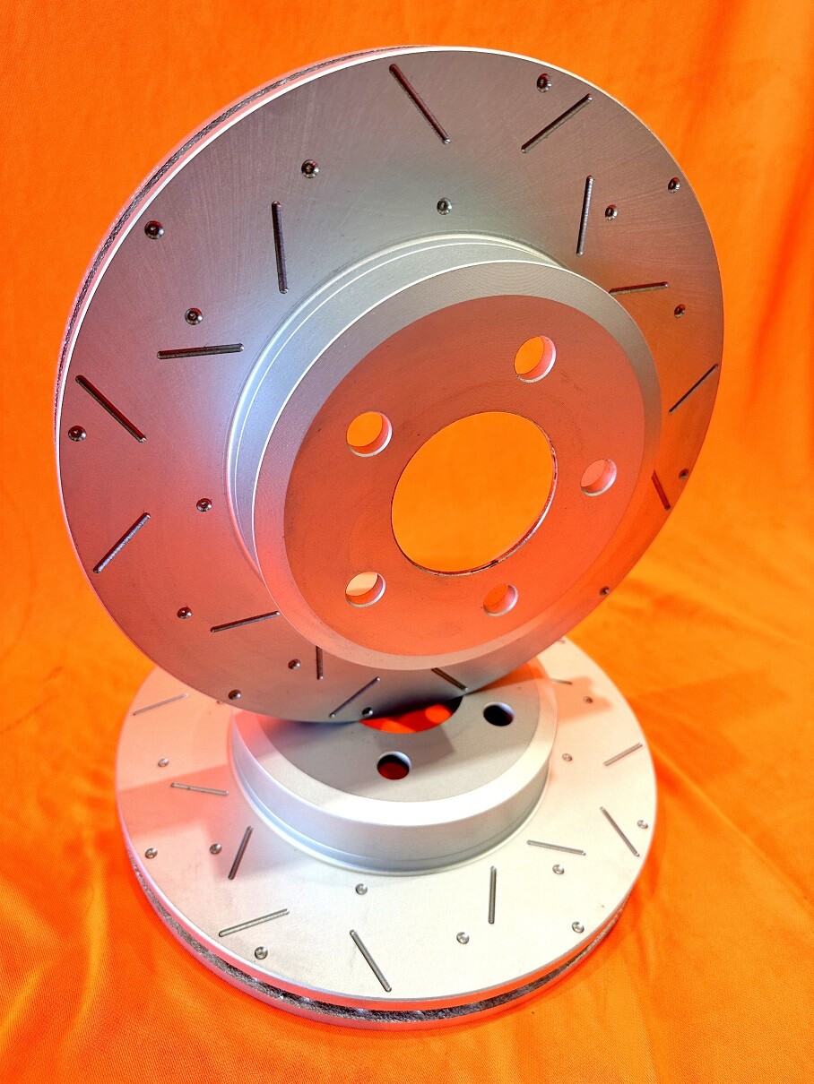 DIMPLED & SLOTTED FRONT Disc Rotors PAIR fits FORD Falcon & Fairmont EF ...