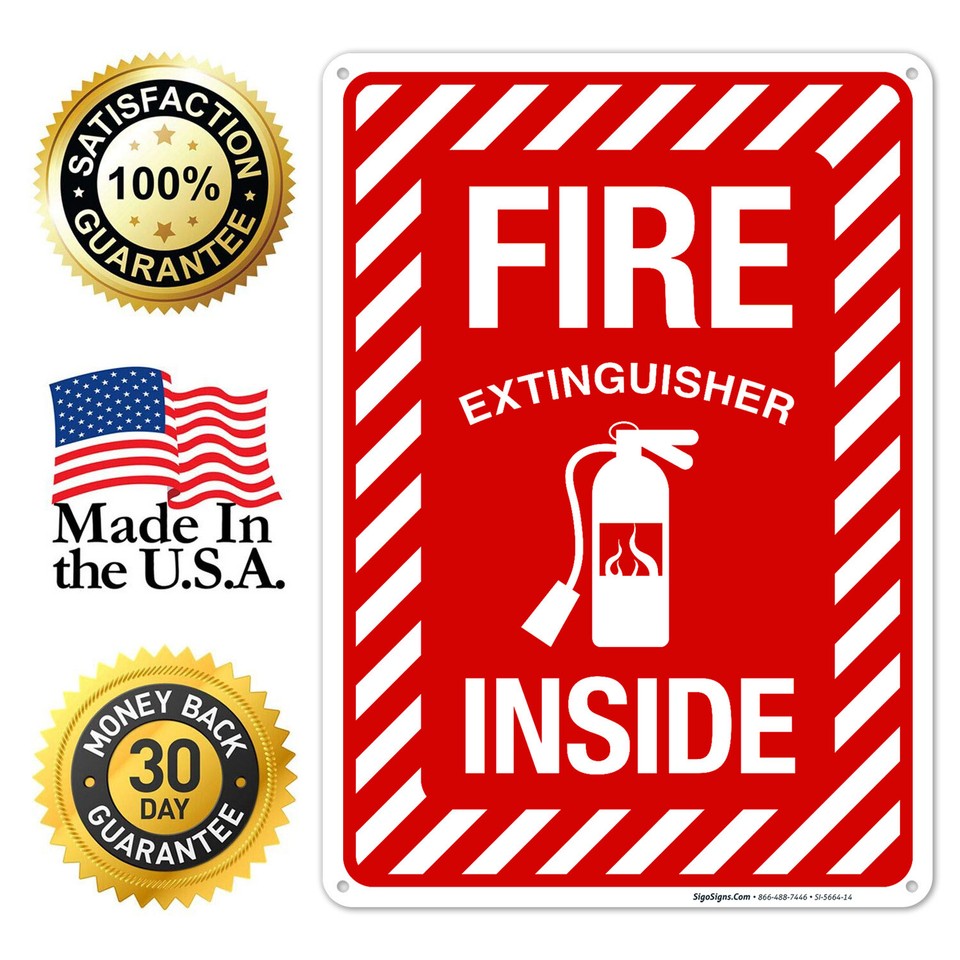 Fire Extinguisher Inside Sign, Fire Safety Sign, | eBay