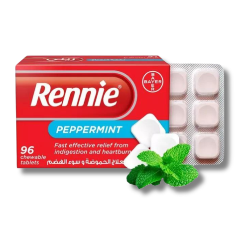 Rennie Peppermint 96 Chewables Tablets -Effective Heartburn ...