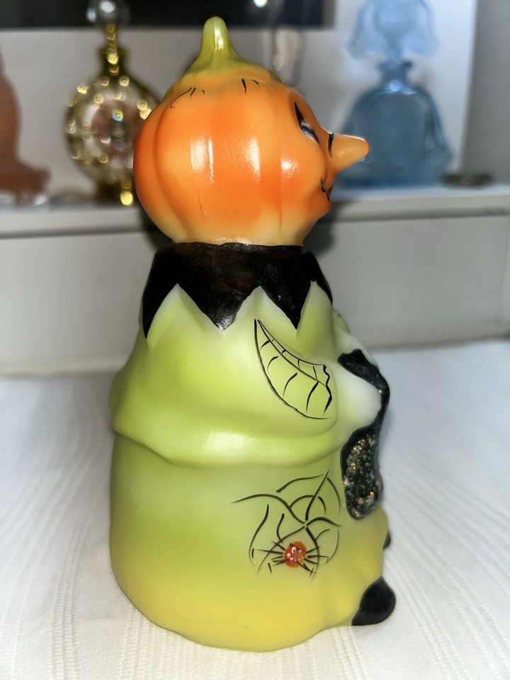 Rare Fenton Halloween Pumpkin Ghost Trick Or Treater *Limited Edition ...