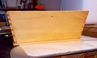 Pine slant-sided container - dovetailed, divided interior-- Shaker ...