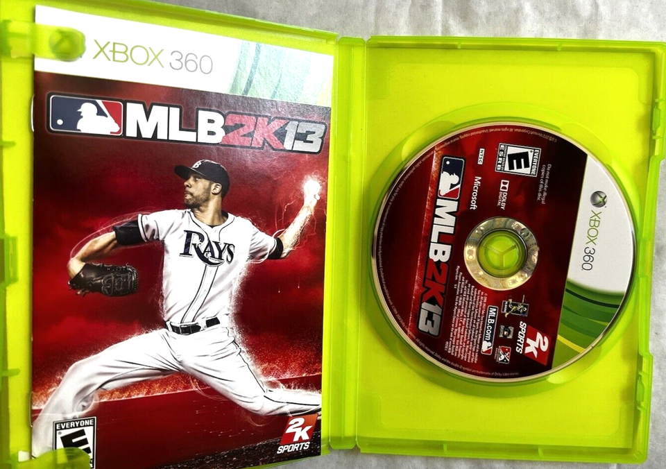 XBOX 360 MLB 2K13 BASEBALL GAME IN CASE WITH BOOKLET AUTHENTIC ...