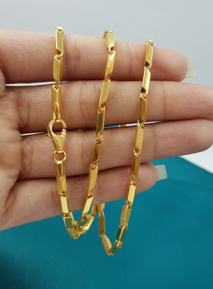 Genuine 22K Gold Chain Necklace Fabulous Link Baht Chain 20" Yellow Men ...