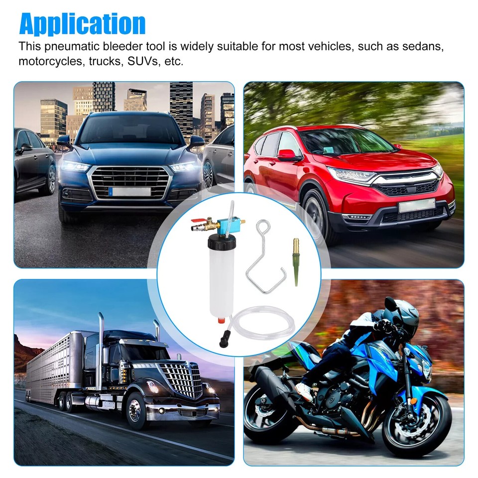Car Vehicle Vacuum Brake Bleeder Tank Fluid Oil Change Pump Equipment ...