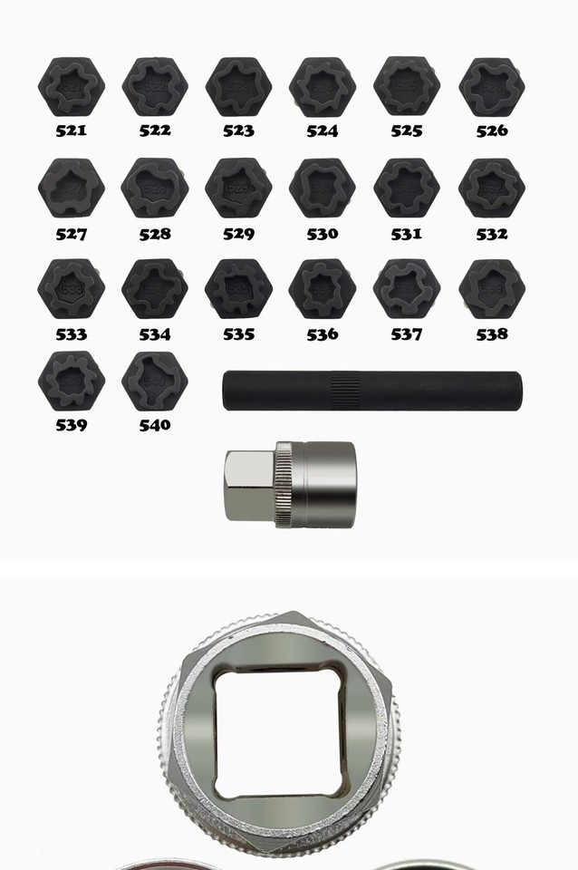 22PCS Wheel Lock Nut Socket Keys 4 VW VAG Volkswagen Anti-Theft Lug Nut ...