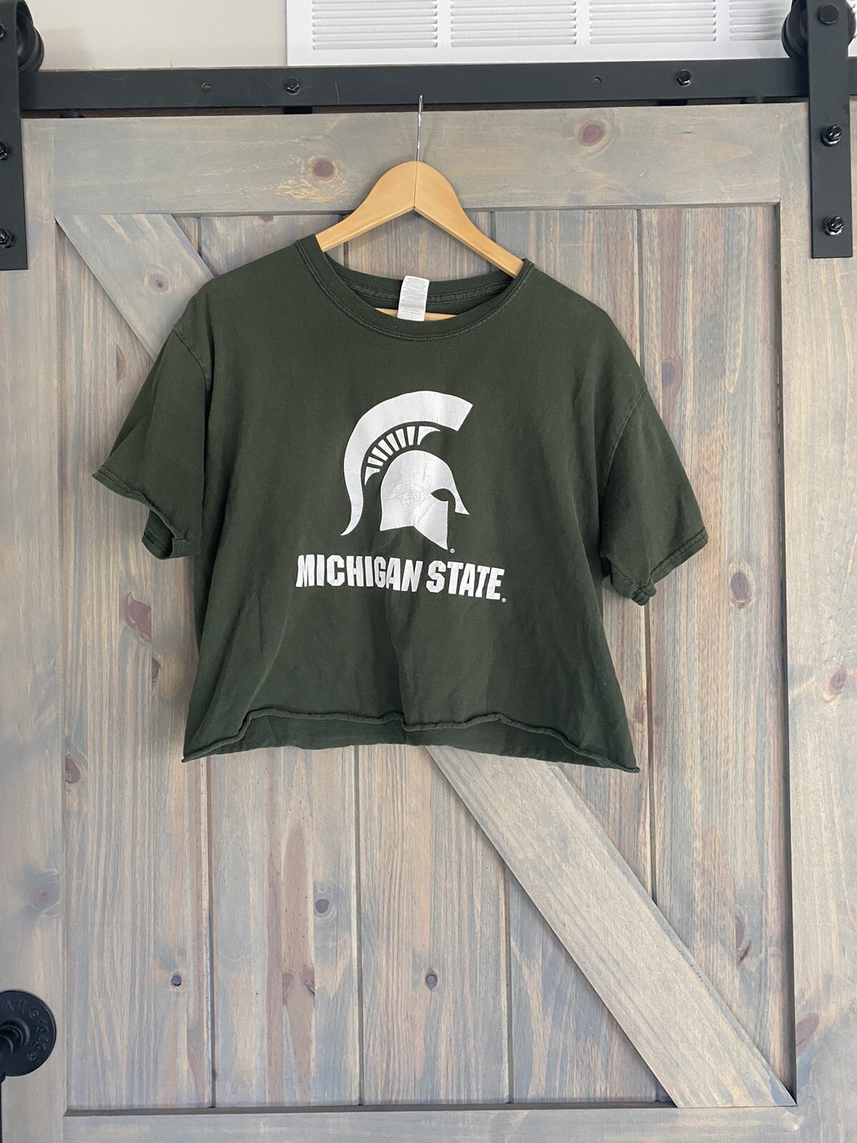 Michigan State T-Shirt Crop Green MSU - Gem