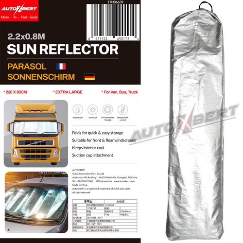 7ft Windshield Sun Shade For Big Rig Semi-Truck Van Bus Foldable UV ...